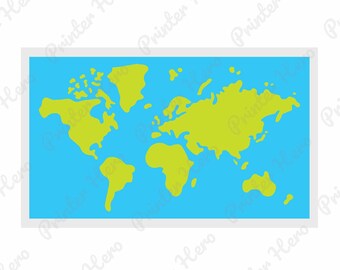 Global Map Svg | Etsy