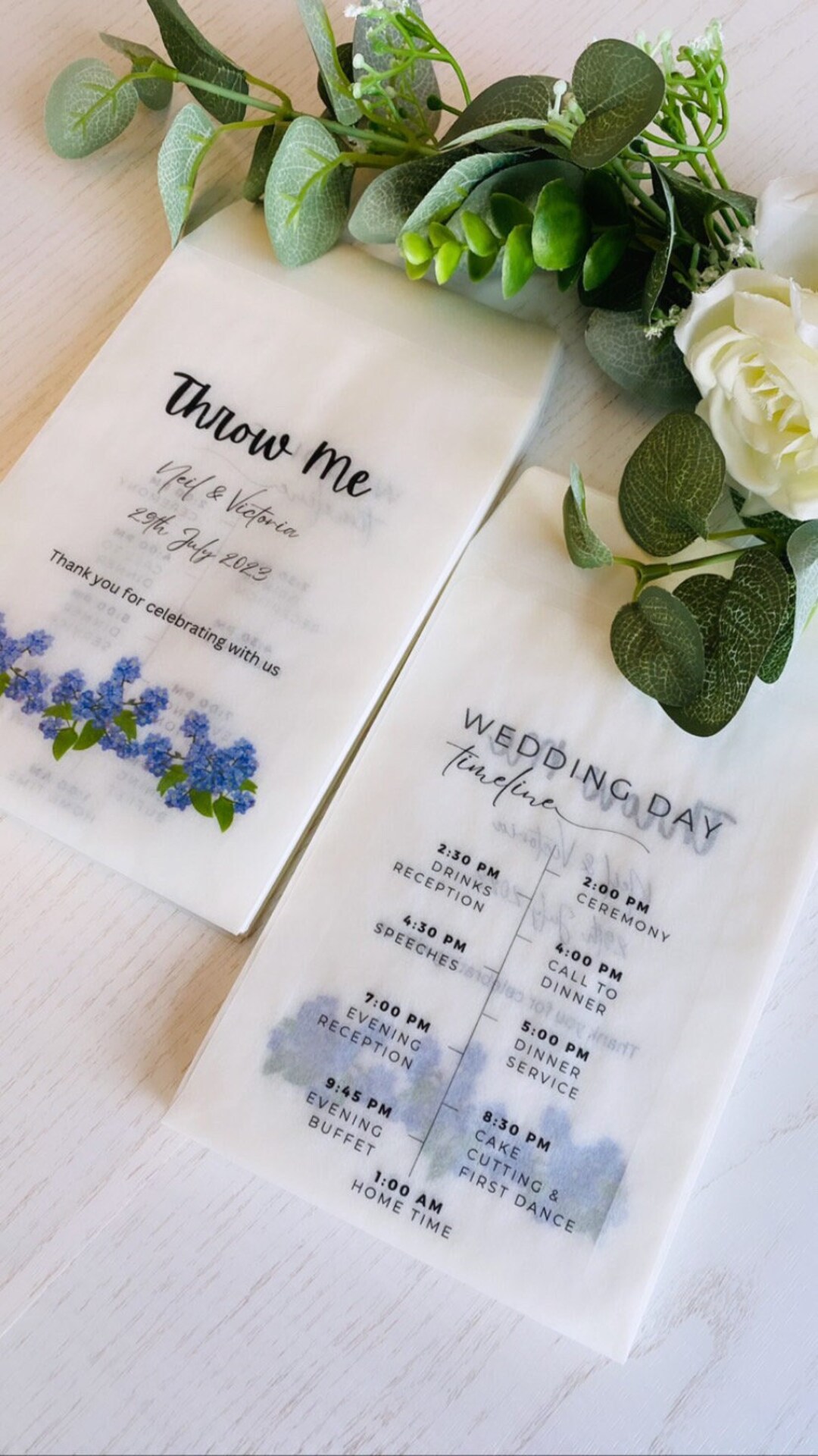 Wedding Printed Glassine Bags C6, Confetti Bags, Food Safe, Favour Bags ...