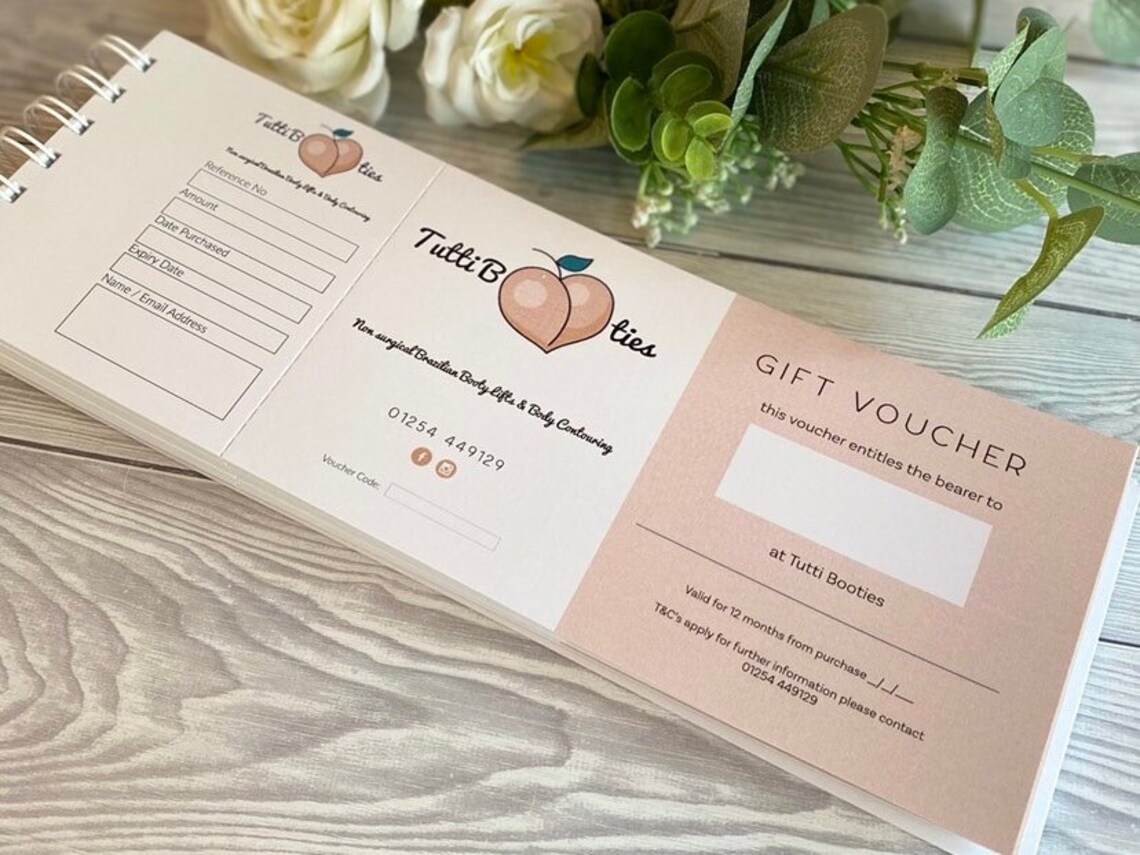 Custom Gift Voucher Book, Personalized Business Stationery (40 Vouchers ...