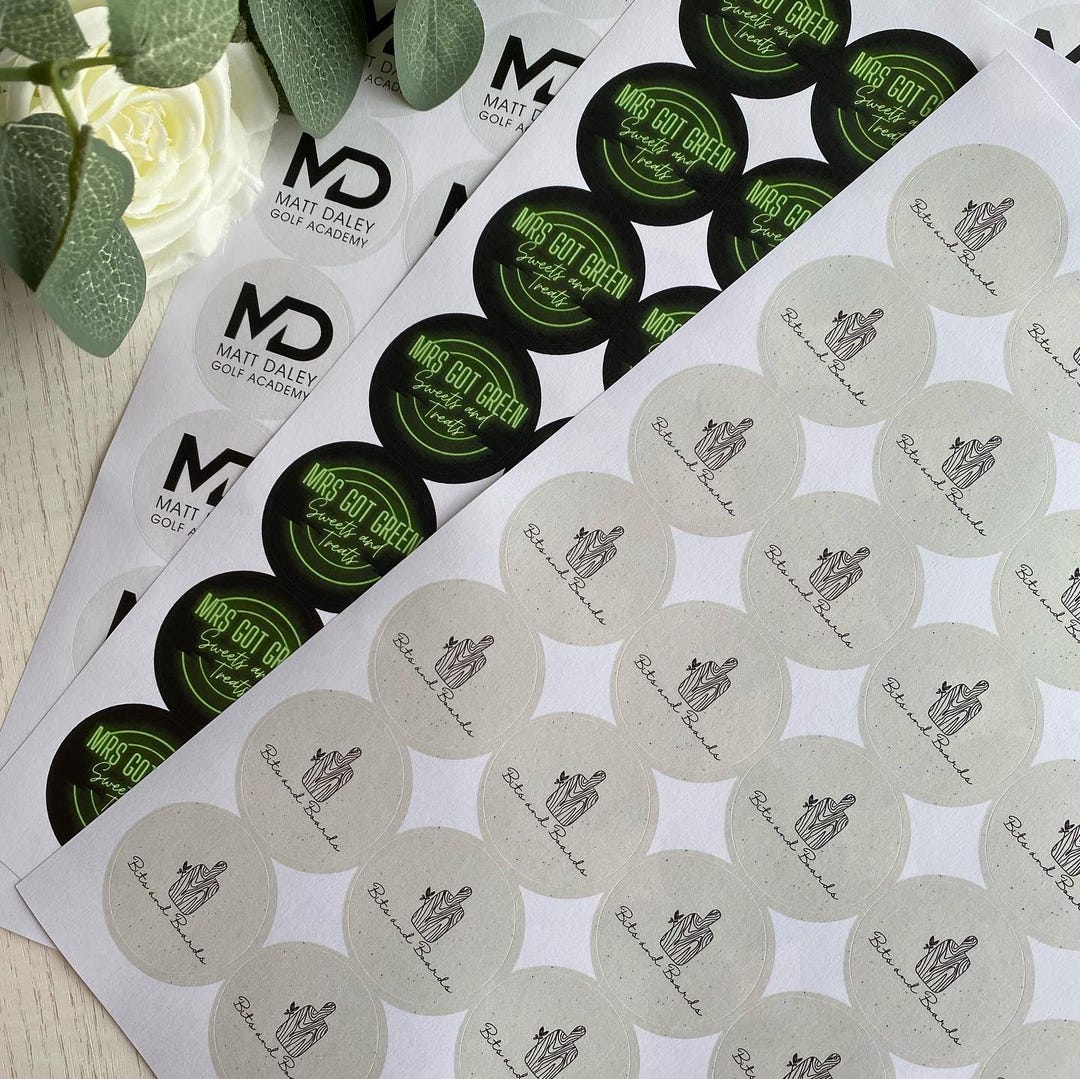 Personalized Logo Stickers, Business Packaging Stickers, 37mm (35 per ...
