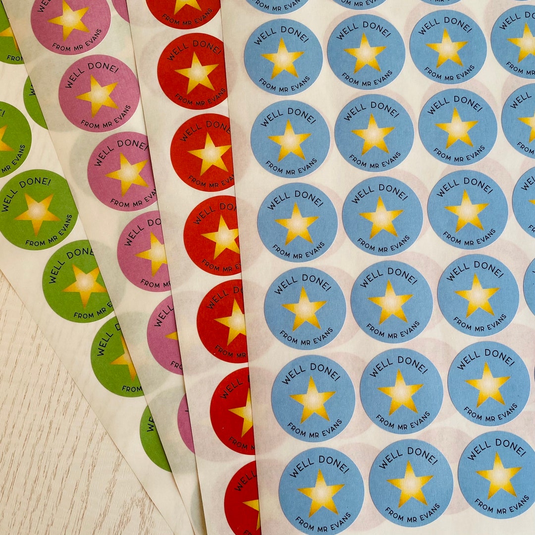 Customised Teacher Stickers, Teacher Gift, Gold Star Stickers, School ...