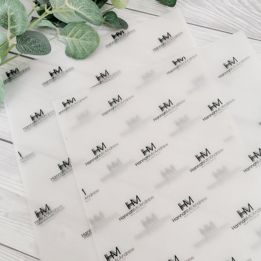Custom Logo Vellum Packaging Paper, Personalized Business Wrapping (A4 ...