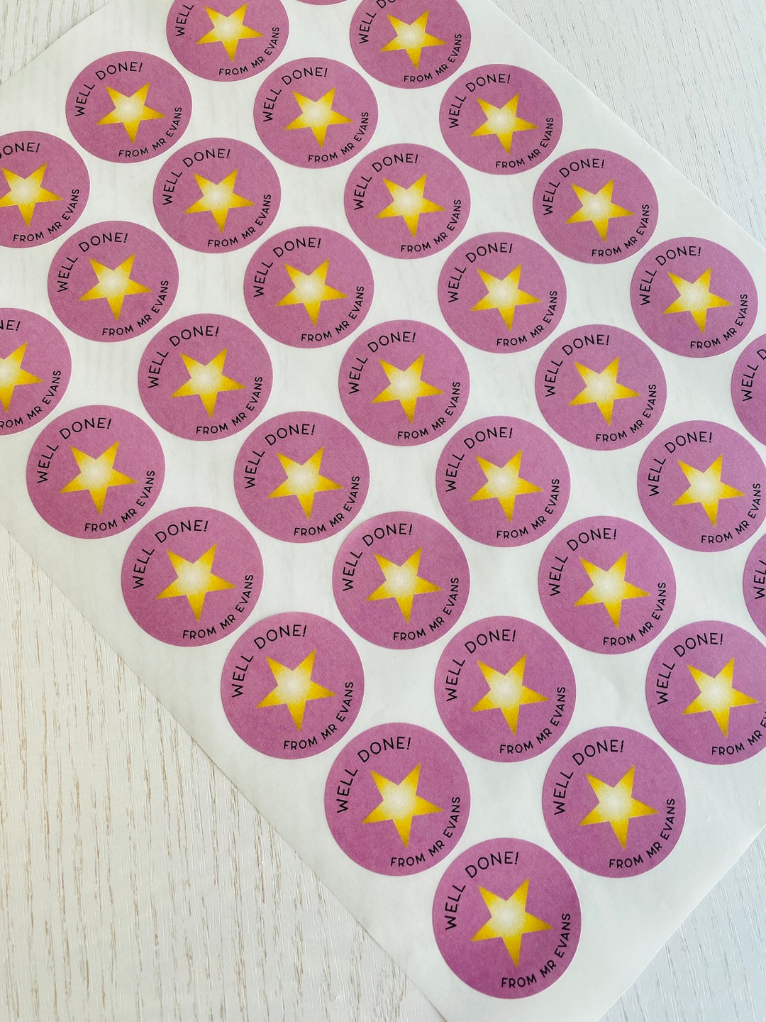Customised Teacher Stickers, Teacher Gift, Gold Star Stickers, School ...