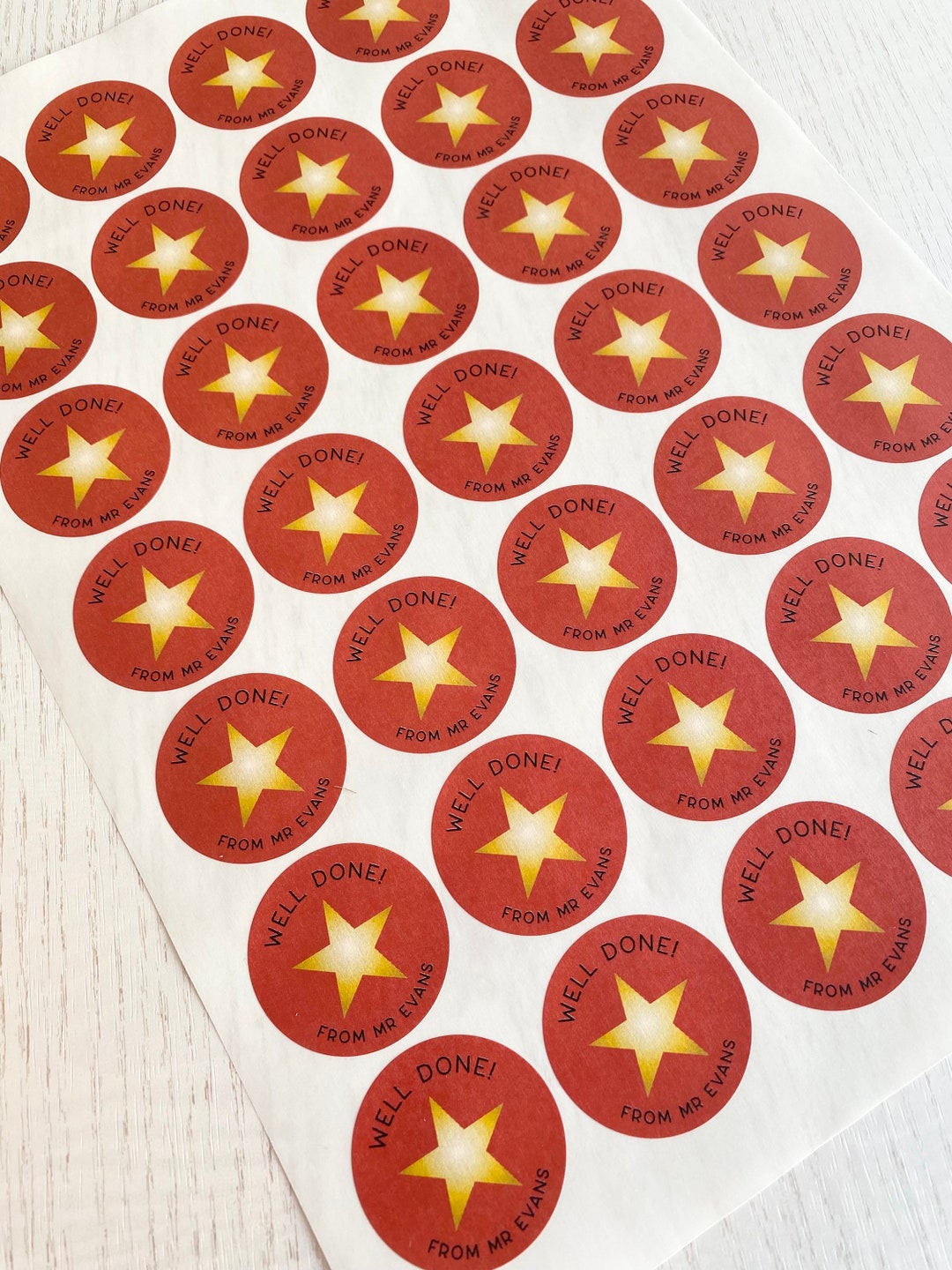 Customised Teacher Stickers, Teacher Gift, Gold Star Stickers, School ...