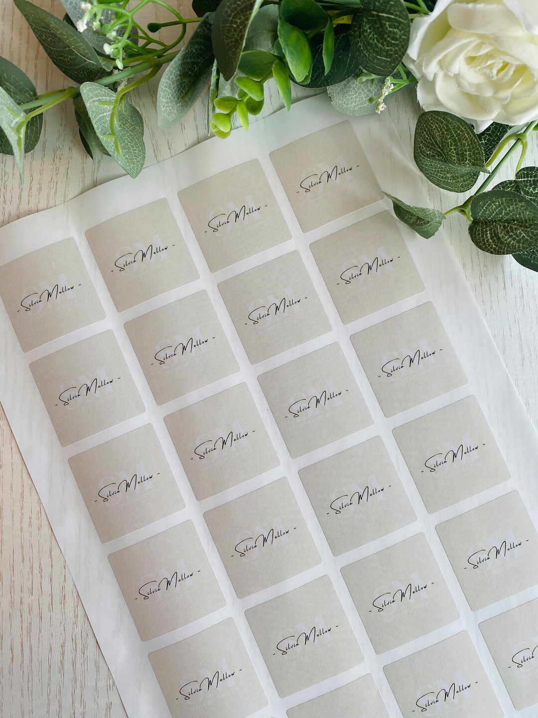 Square 37mm Stickers, A4 Sheets, Matte Finish, Logo Stickers ...