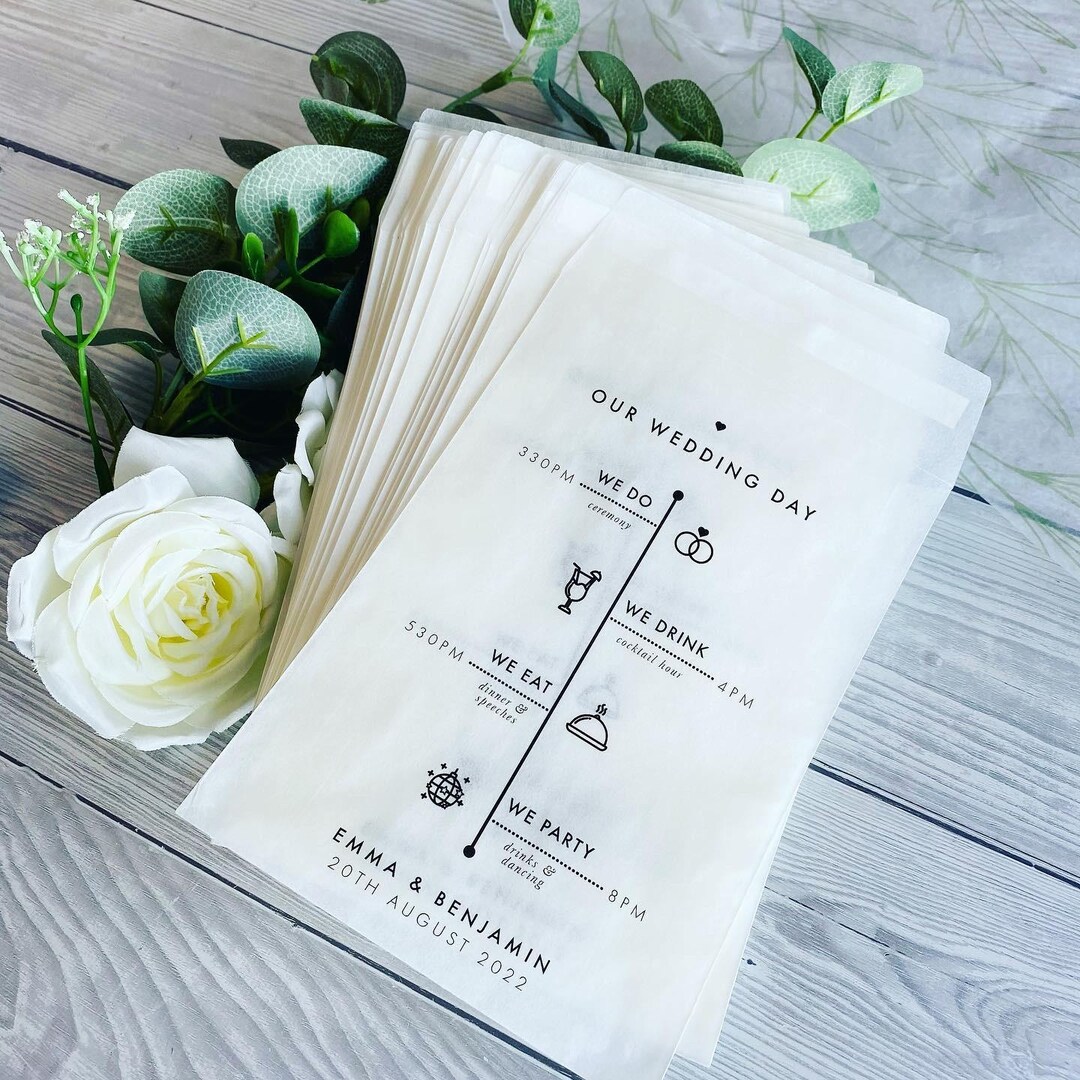 Printed Glassine Wedding Favor Bags, Custom Logo, Food Safe (C6) - Etsy