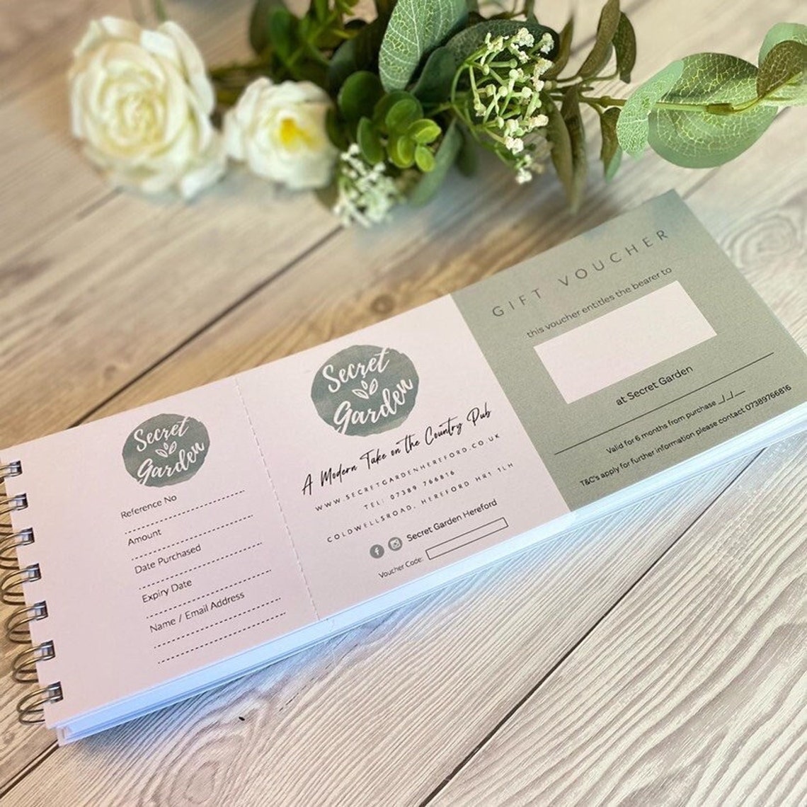 Custom Gift Voucher Book, Personalized Business Stationery (40 Vouchers ...