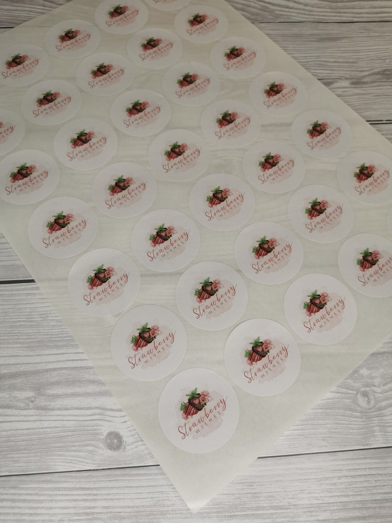 Personalized Logo Stickers: 37mm Round Matte Finish, Business Branding ...