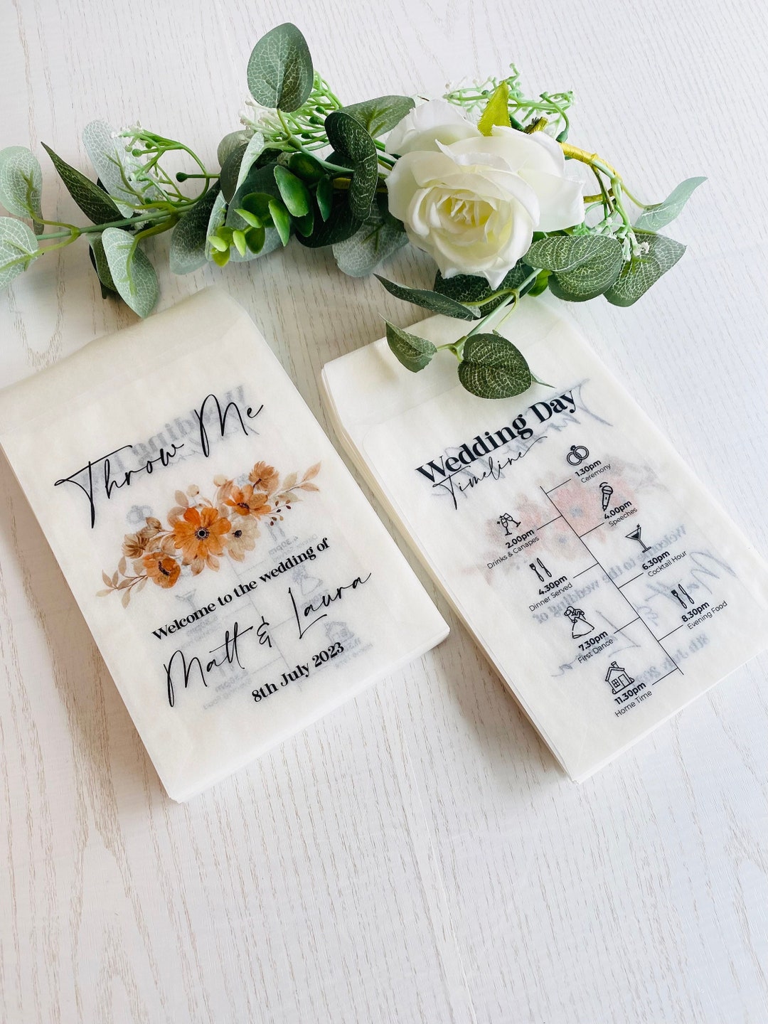 Printed Wedding Glassine Bags C6, Confetti & Favor Bags - Etsy UK