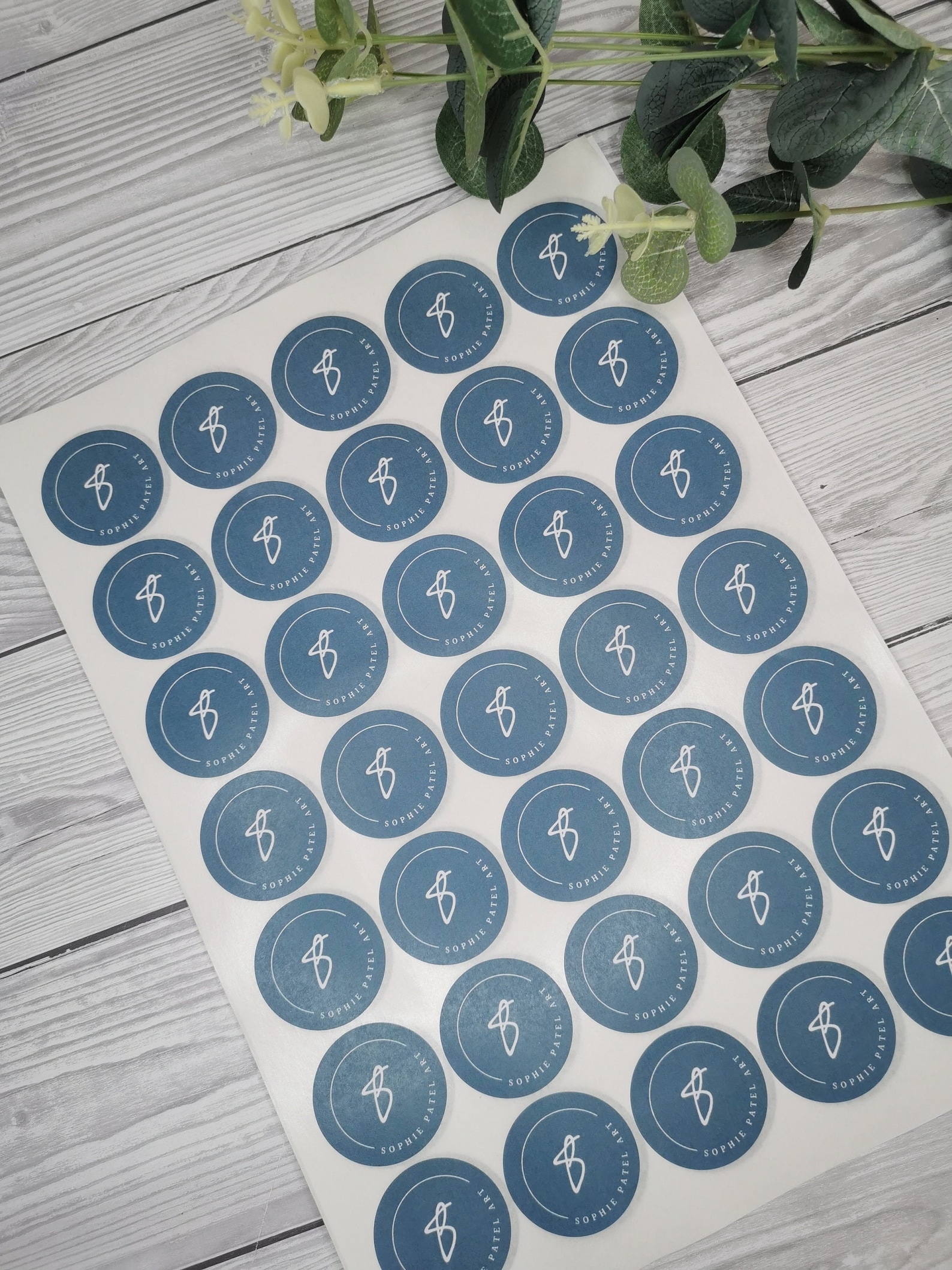 Personalized Business Logo Stickers, Matte Paper, 37mm (35 per Sheet ...