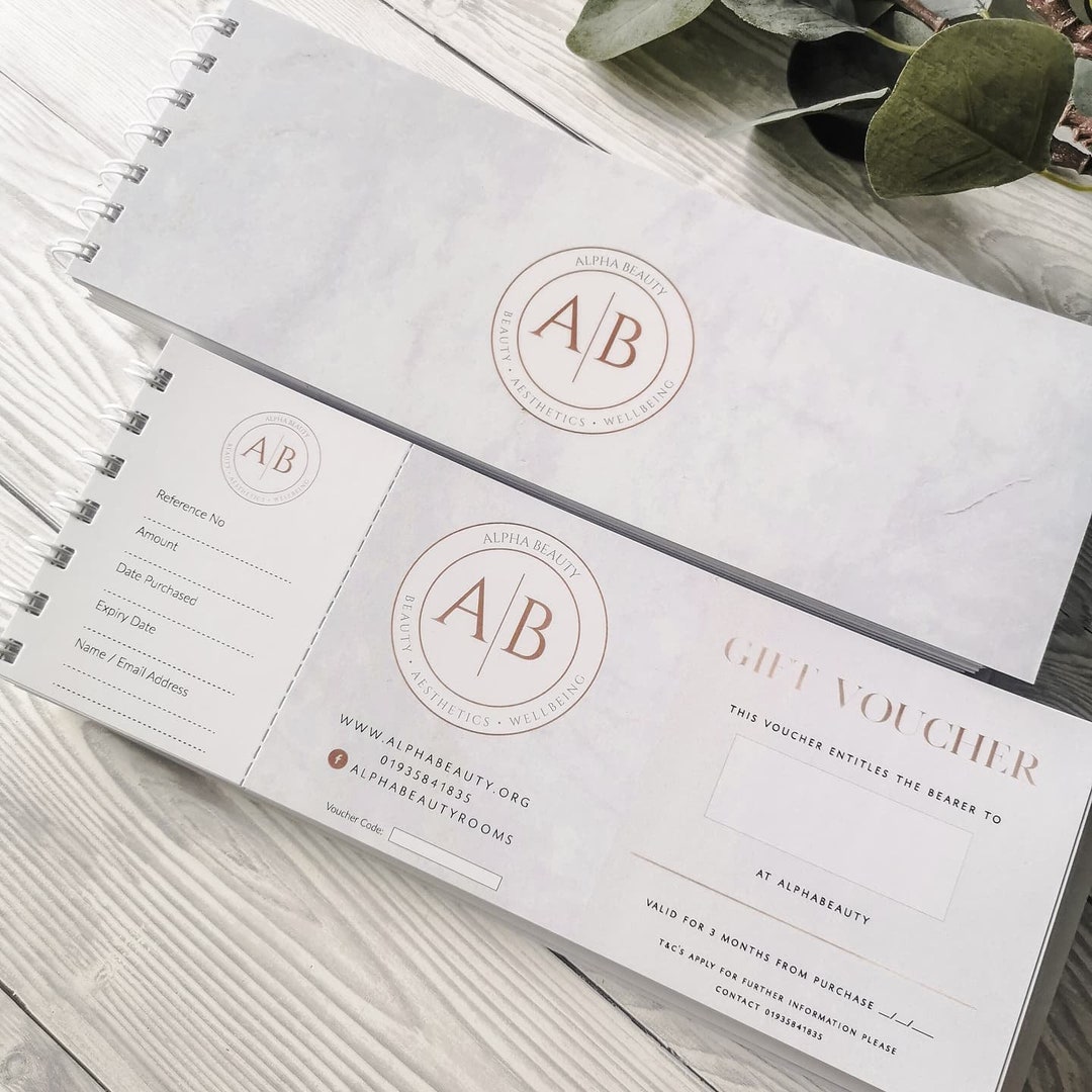 Gift Vouchers for Beauty Businesses, Aesthetics Voucher, Custom Logo ...