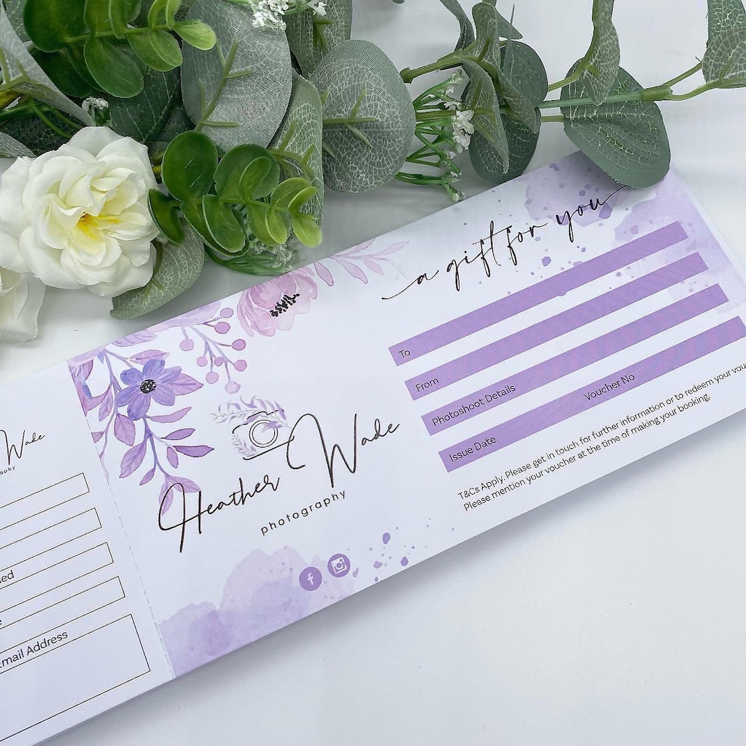 Personalized Photography Gift Voucher Books, Custom Logo - Etsy