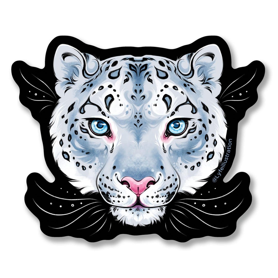 Silver Snow Leopard Sticker - Etsy
