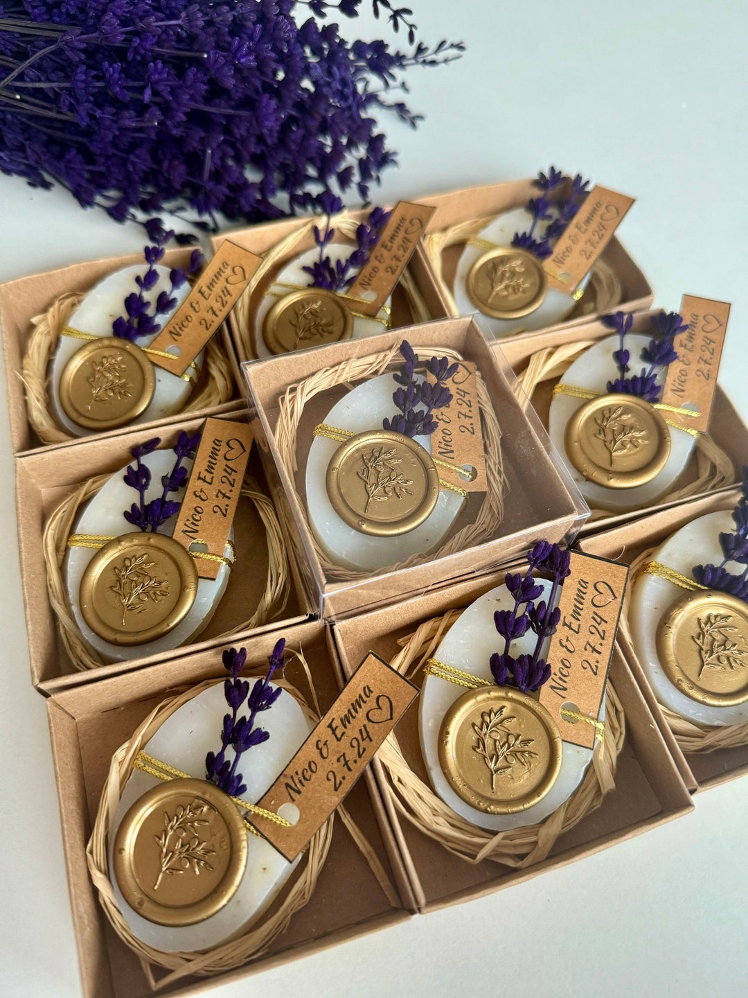 Lavender Wedding Soap Favors: Custom Seal, Bridal Shower Gifts - Etsy