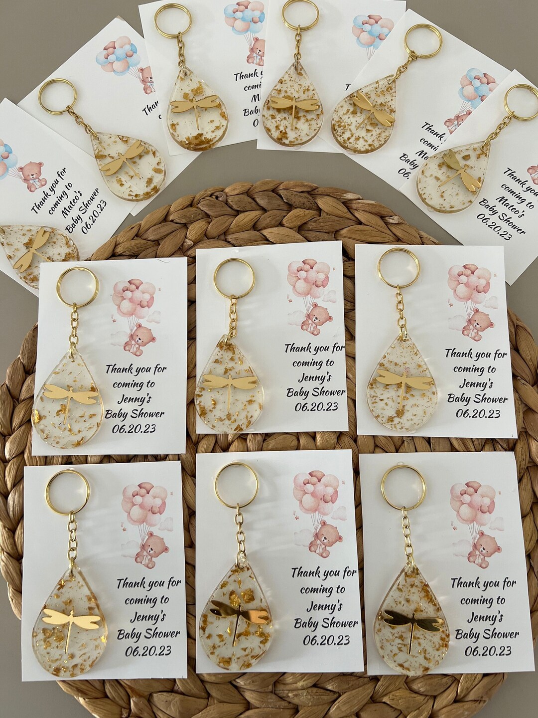 Gold Dragonfly Keychain Favors: Baby Shower Gifts - Etsy