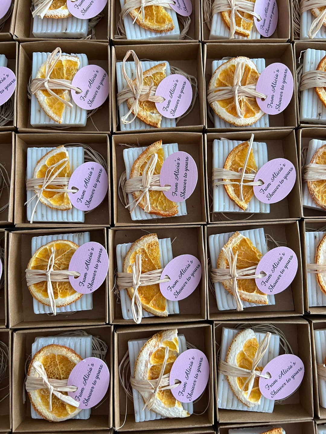 Mini Soap Favors: Handmade Lavender Orange Cinnamon Wedding Baby Shower ...
