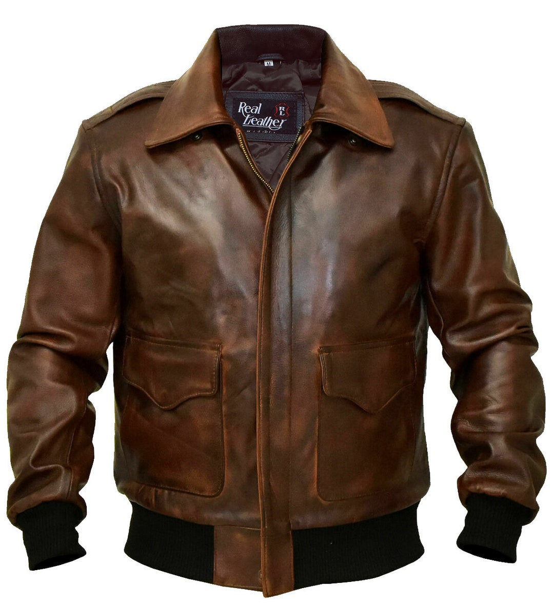Men's A2 Aviator Brown WWII Flying Tiger Jacket - Pilot Jackets for Men ...