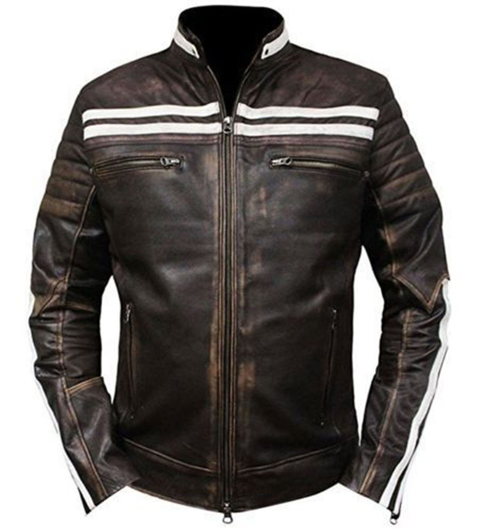 New Men's Vintage Motorcycle Cafe Racer Biker Retro Moto Distressed ...