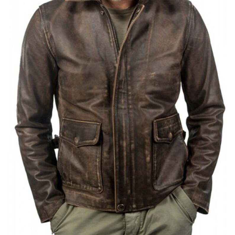 Men's Jones Leather Jacket Men's Vintage Brown Real - Etsy