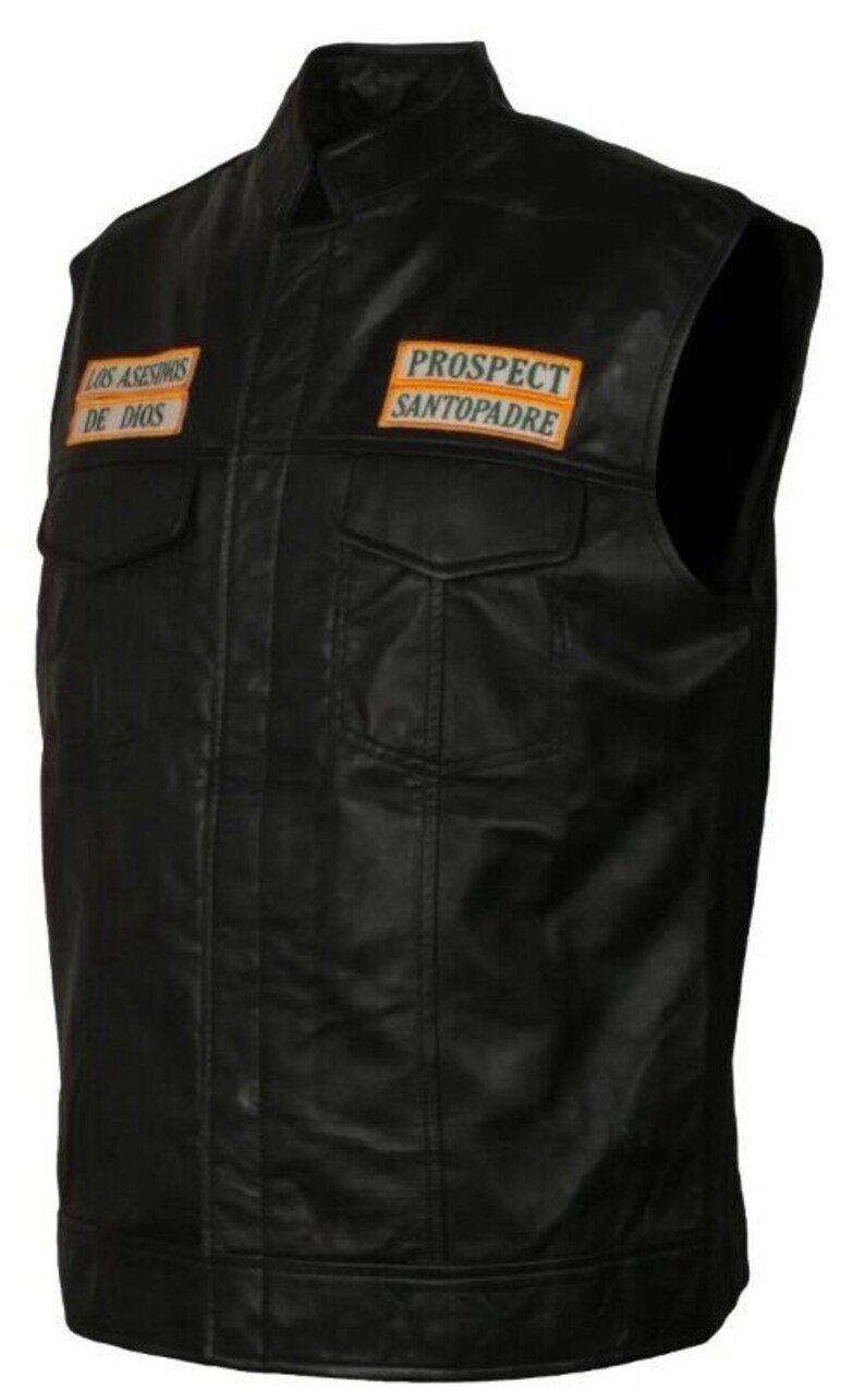 Men's Mayans MC Michael Irby Mayans Biker Rider Black Real Leather Vest ...