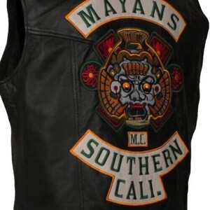 Men's Mayans MC Michael Irby Mayans Biker Rider Black Real Leather Vest ...