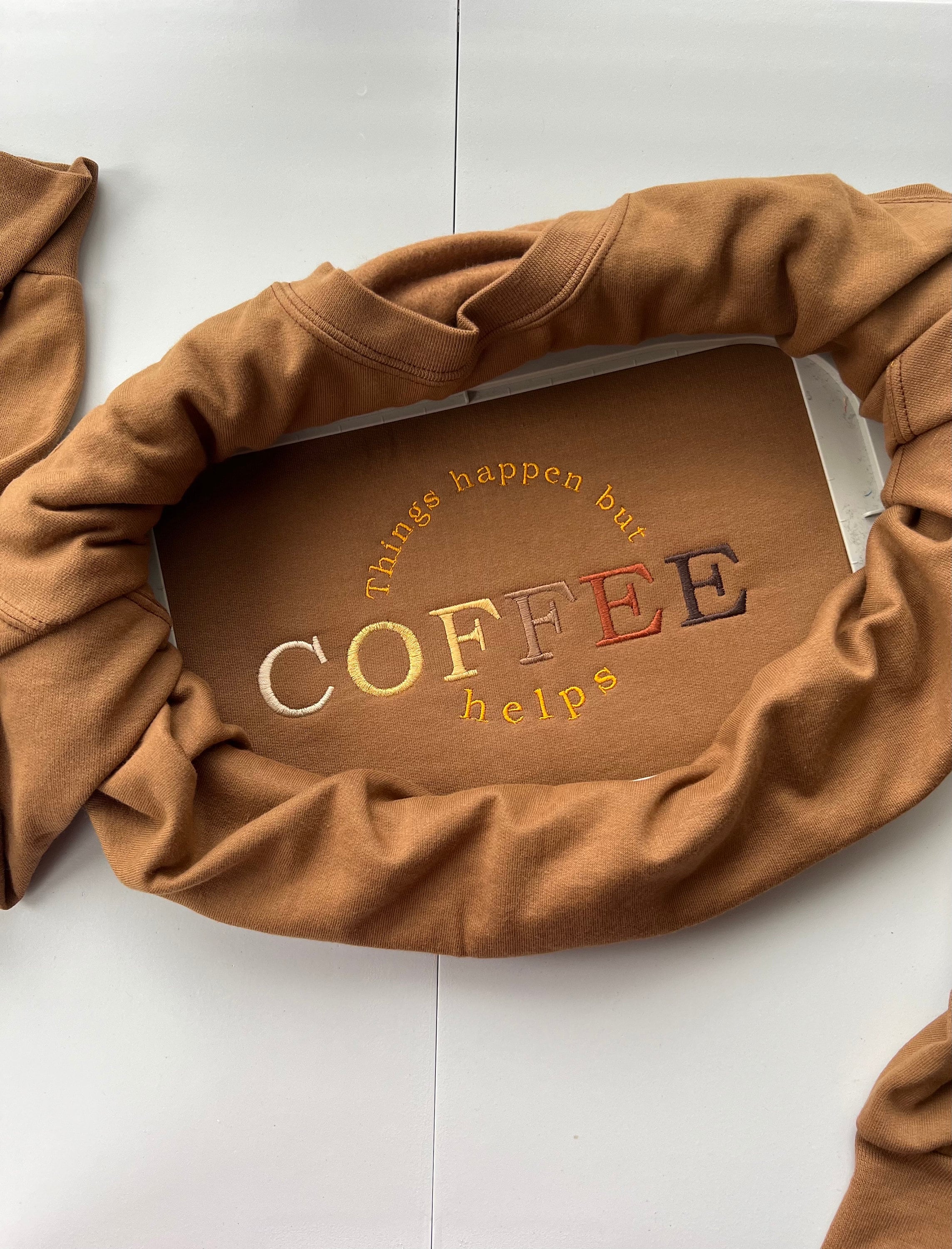 Coffee Sweatshirt || Coffee Lover Shirt || Coffee Shirt || Embroidered ...