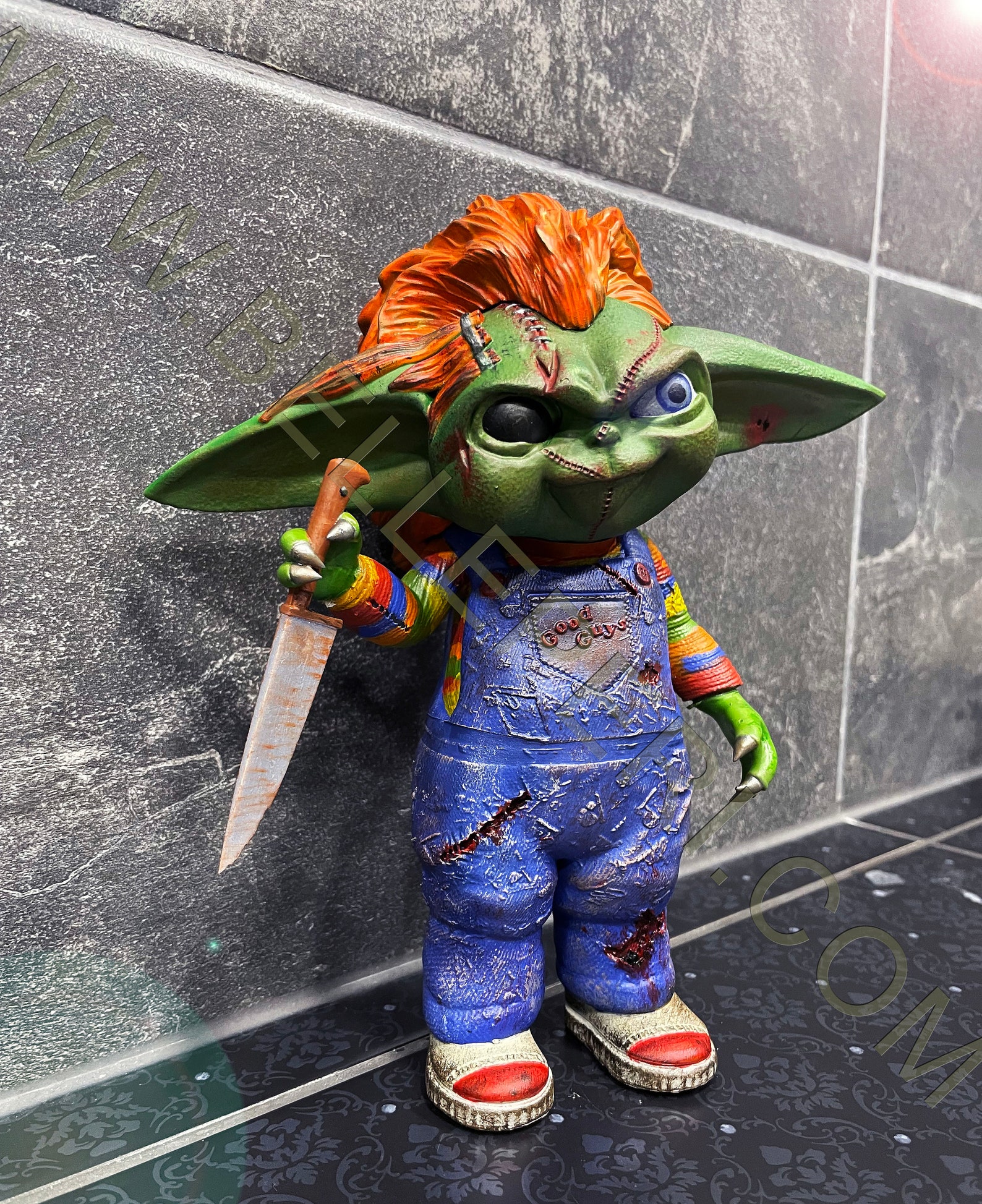 Grogu Chucky Horror Figurine/ Killer Doll Chucky Statue/ Baby Chucky ...