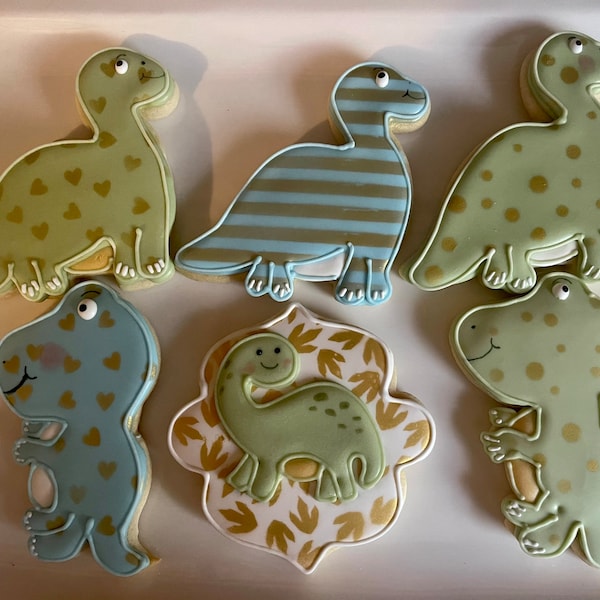 Dinosaur Party Girl Cookies - Etsy