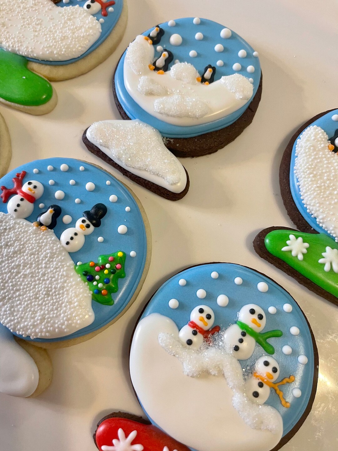 Christmas Cookies Snow Globe Cookies Penguincookies Holiday - Etsy
