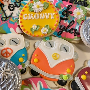 1 Doz. Disco Wedding, 60's, 70's Cookies, Bridal Shower, Tye-dye ...