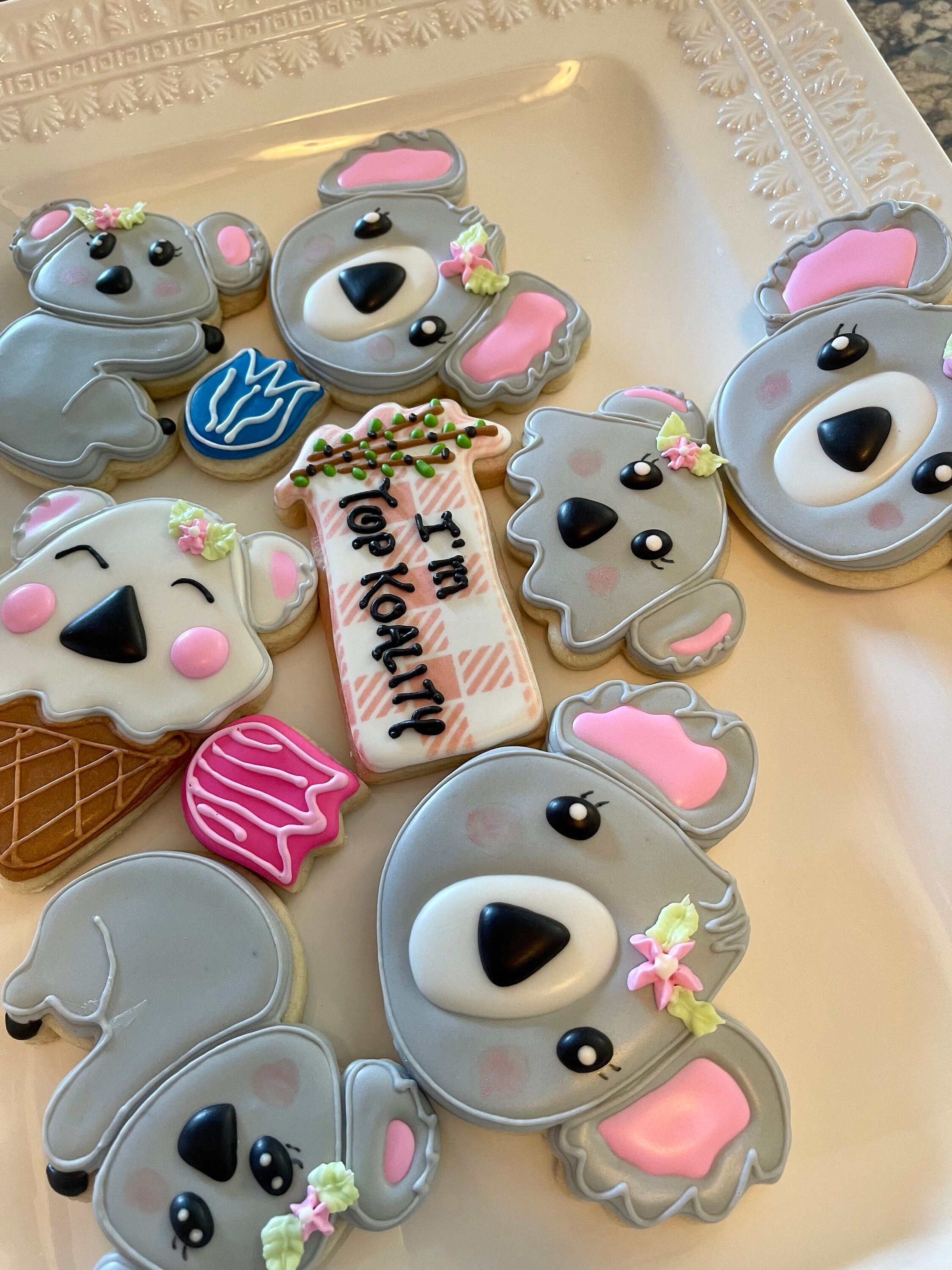 1 Dozen Koala Cookies Birthday Party Baby Shower Mermaid | Etsy