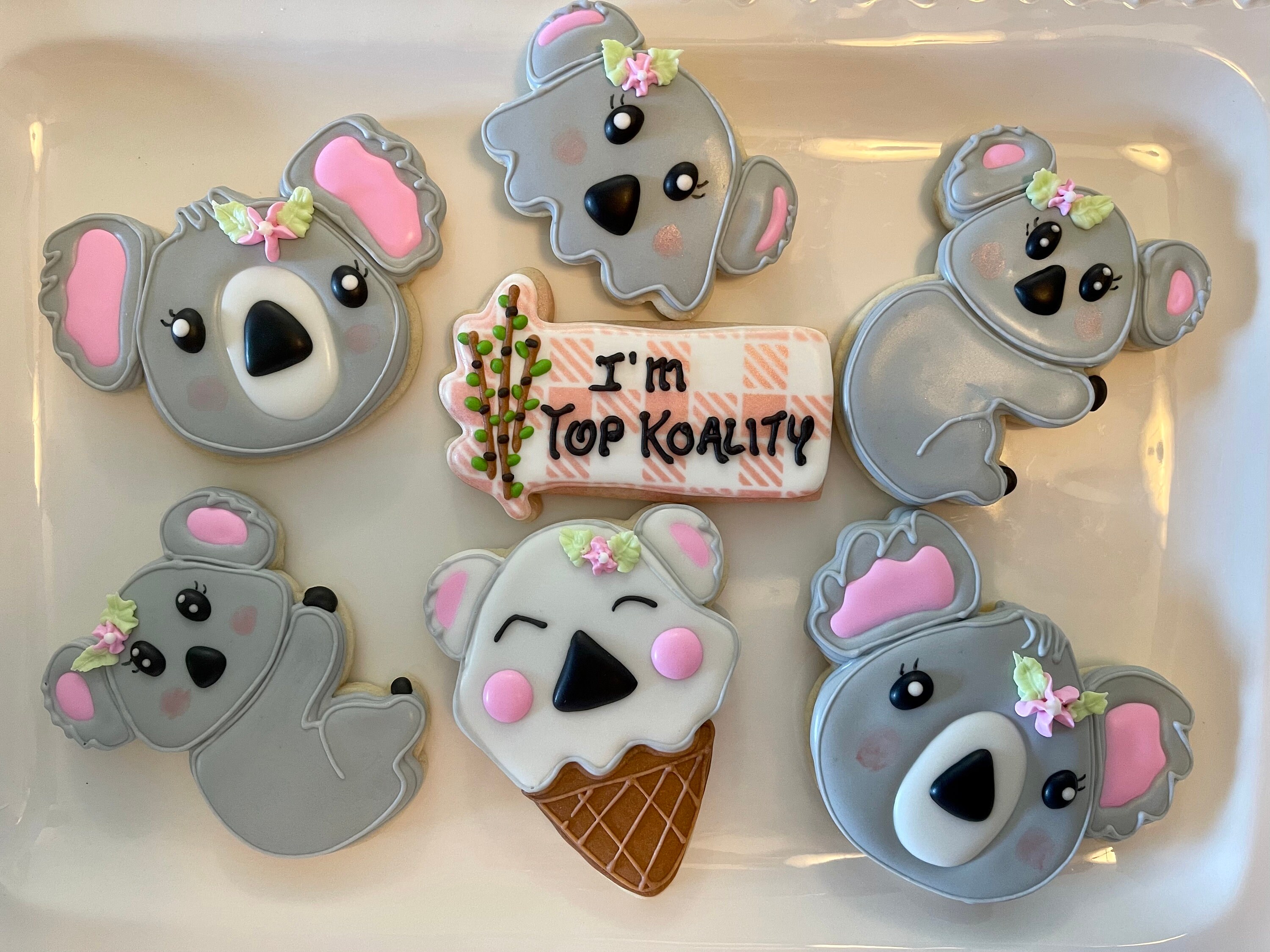 1 Dozen Koala Cookies Birthday Party Baby Shower Mermaid | Etsy