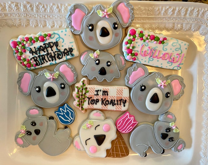 1 Dozen Koala Cookies, Birthday Party, Baby Shower, Valentine's Gift ...