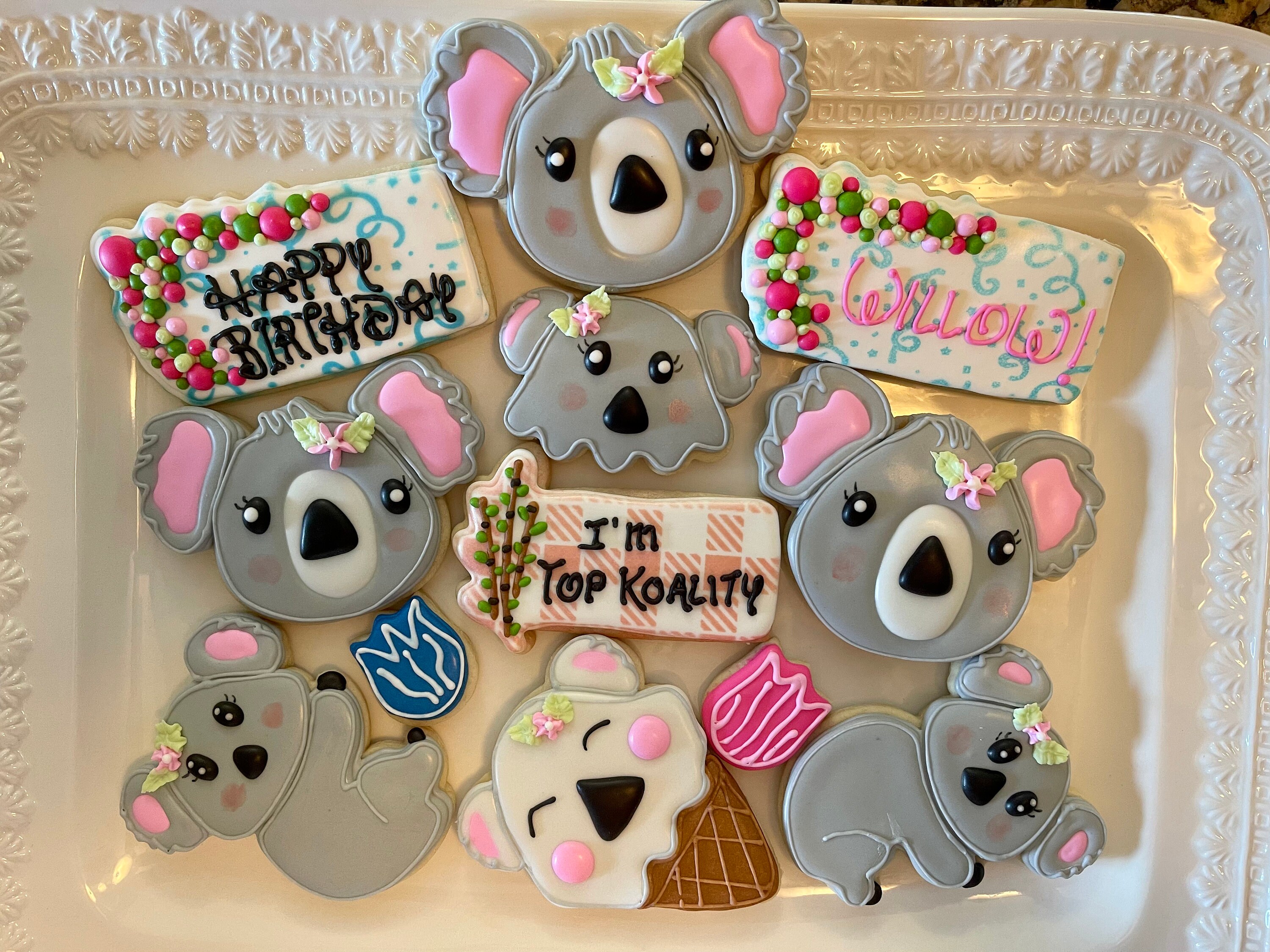 1 Dozen Koala Cookies Birthday Party Baby Shower Mermaid | Etsy