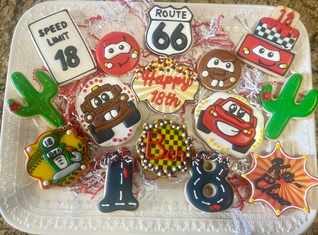 Car Cookies, Race Themed Birthday, Car Party Favors, One Dozen Butter ...