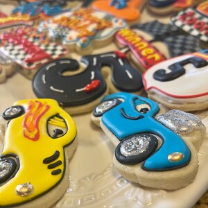 1 Doz. Race Car Birthday Cookies, Car Cookies, Hot Cars, Boy Birthday ...