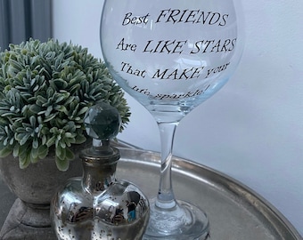 Personalised Best Friend Wine Glass up to 6 People With | Etsy UK