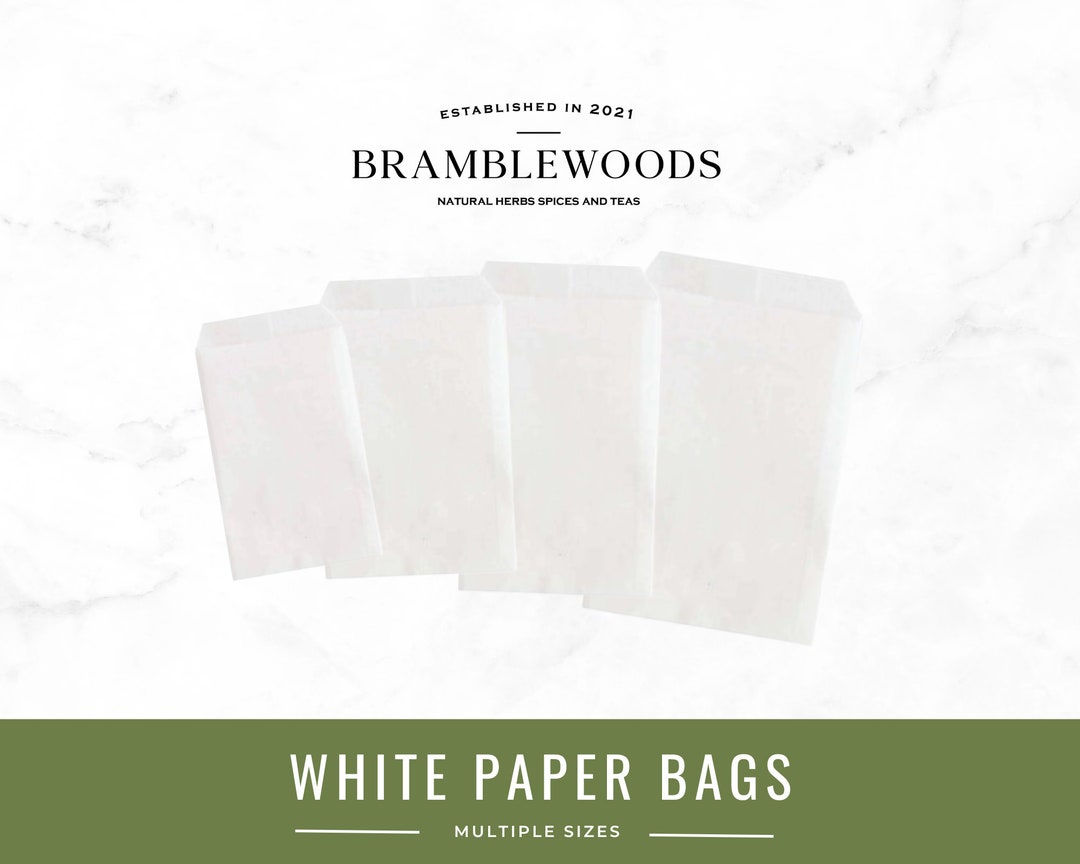 100 Pieces White Paper Bags Food Safe Multiple Sizes By Etsy