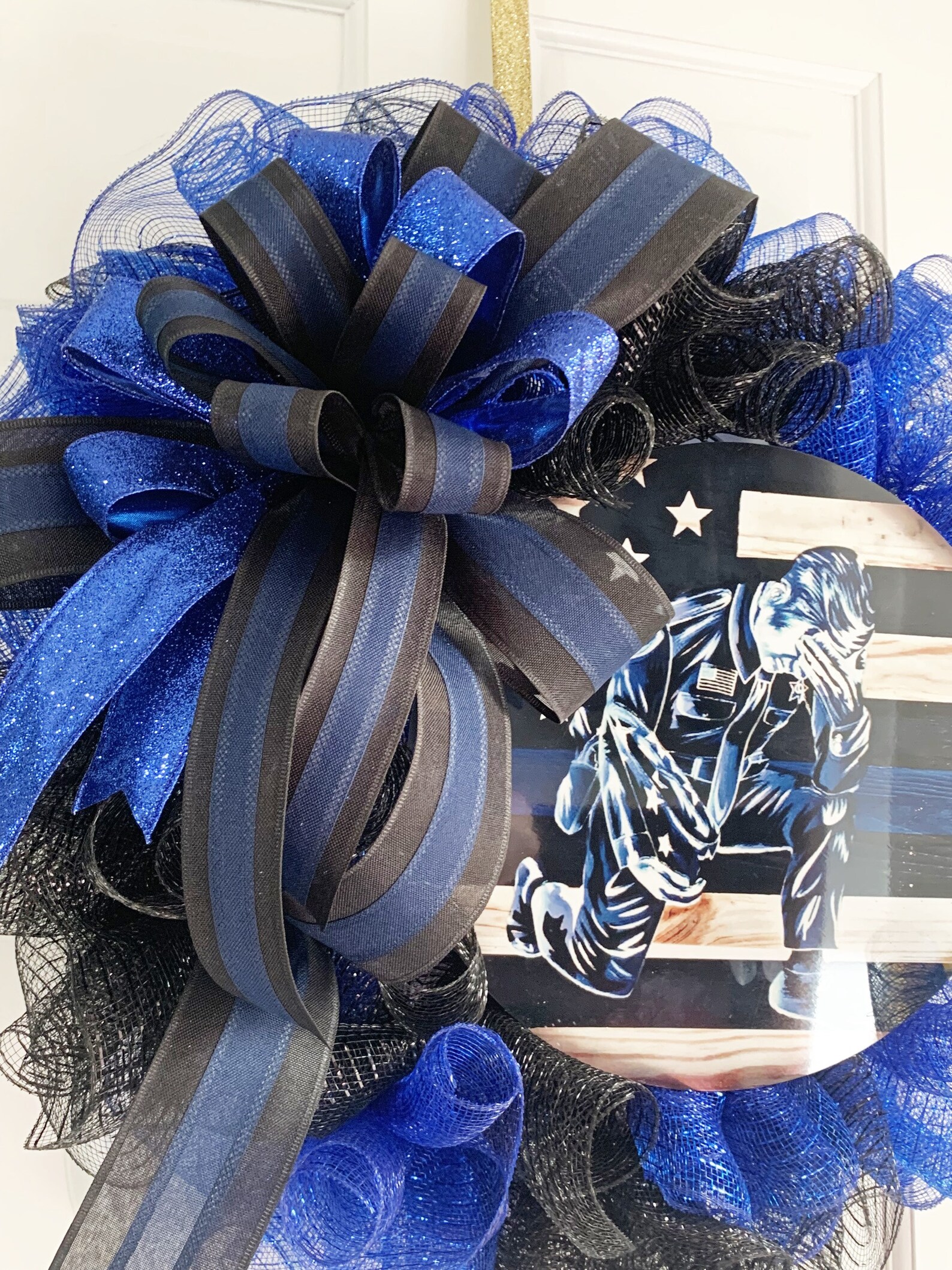 Police Thin Blue Line Gift Police Wreath Thin Blue Line - Etsy
