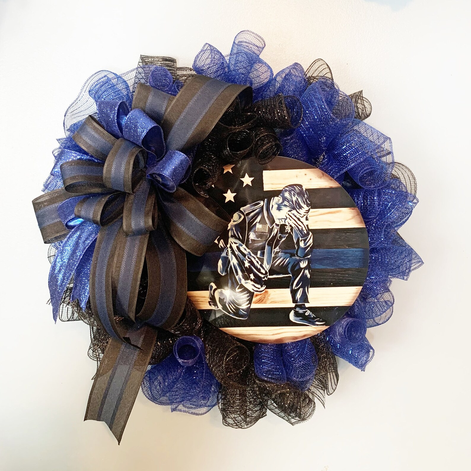 Police Thin Blue Line Gift Police Wreath Thin Blue Line - Etsy