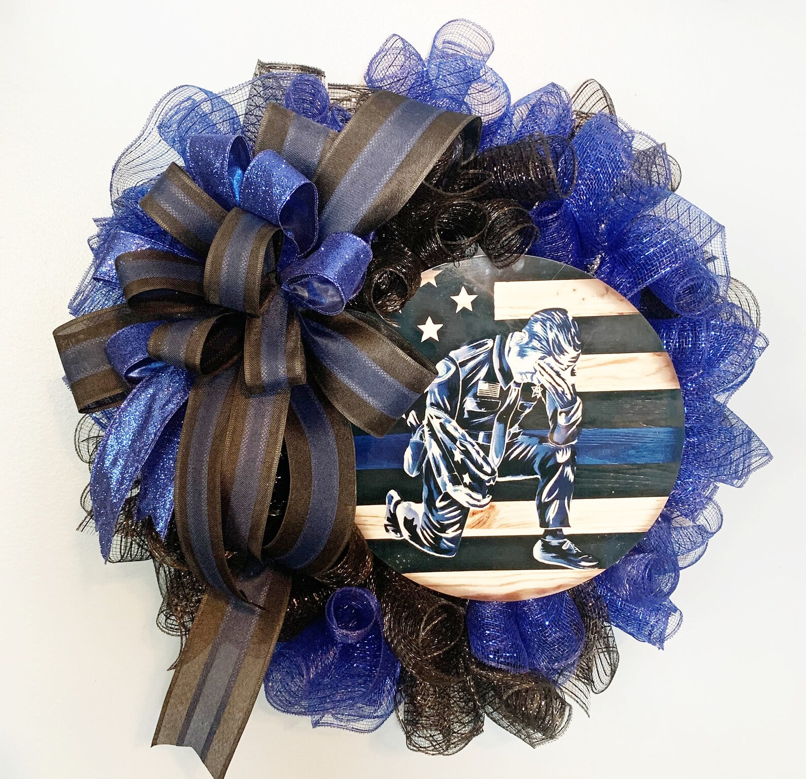 Police Thin Blue Line Gift Police Wreath Thin Blue Line - Etsy