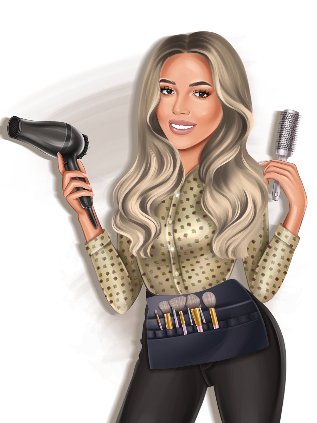 Cartoon Portrait Logo, Beauty Salon Logo Design, Caricature Logo, Hair ...