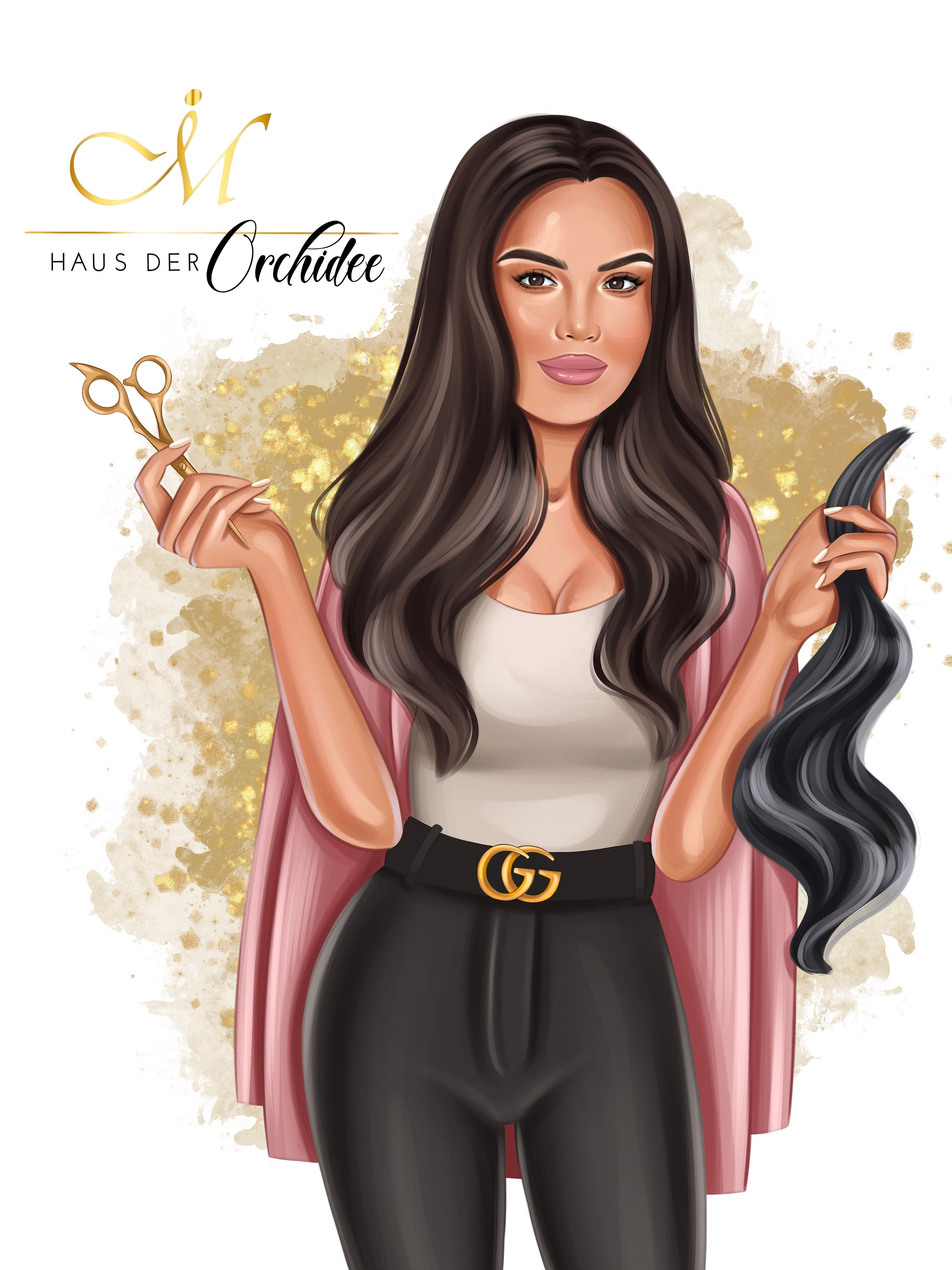 Cartoon Portrait Logo, Beauty Salon Logo Design, Caricature Logo, Hair ...