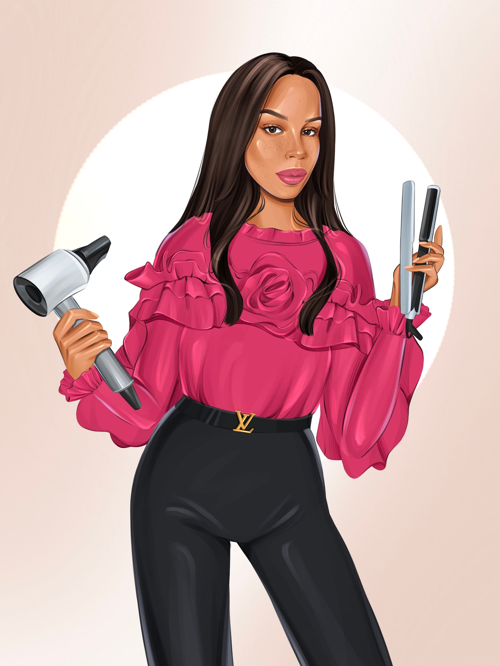 Cartoon Portrait Logo, Beauty Salon Logo Design, Caricature Logo, Hair ...