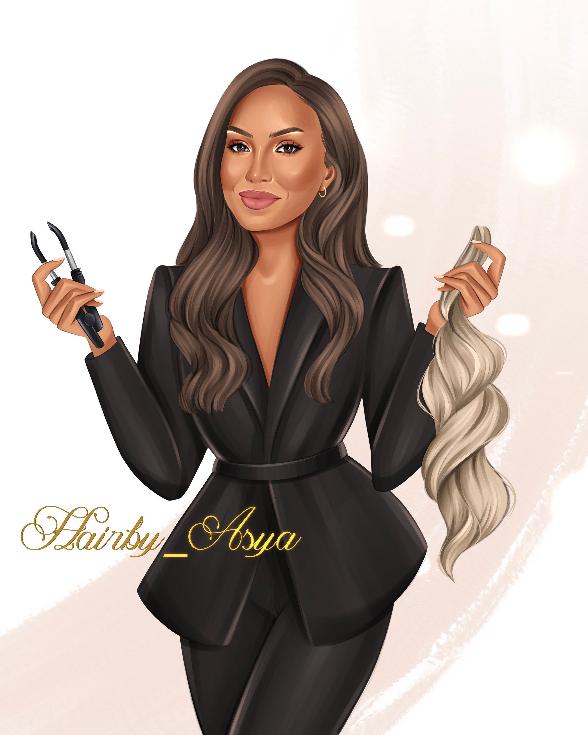 Cartoon Portrait Logo, Beauty Salon Logo Design, Caricature Logo, Hair ...