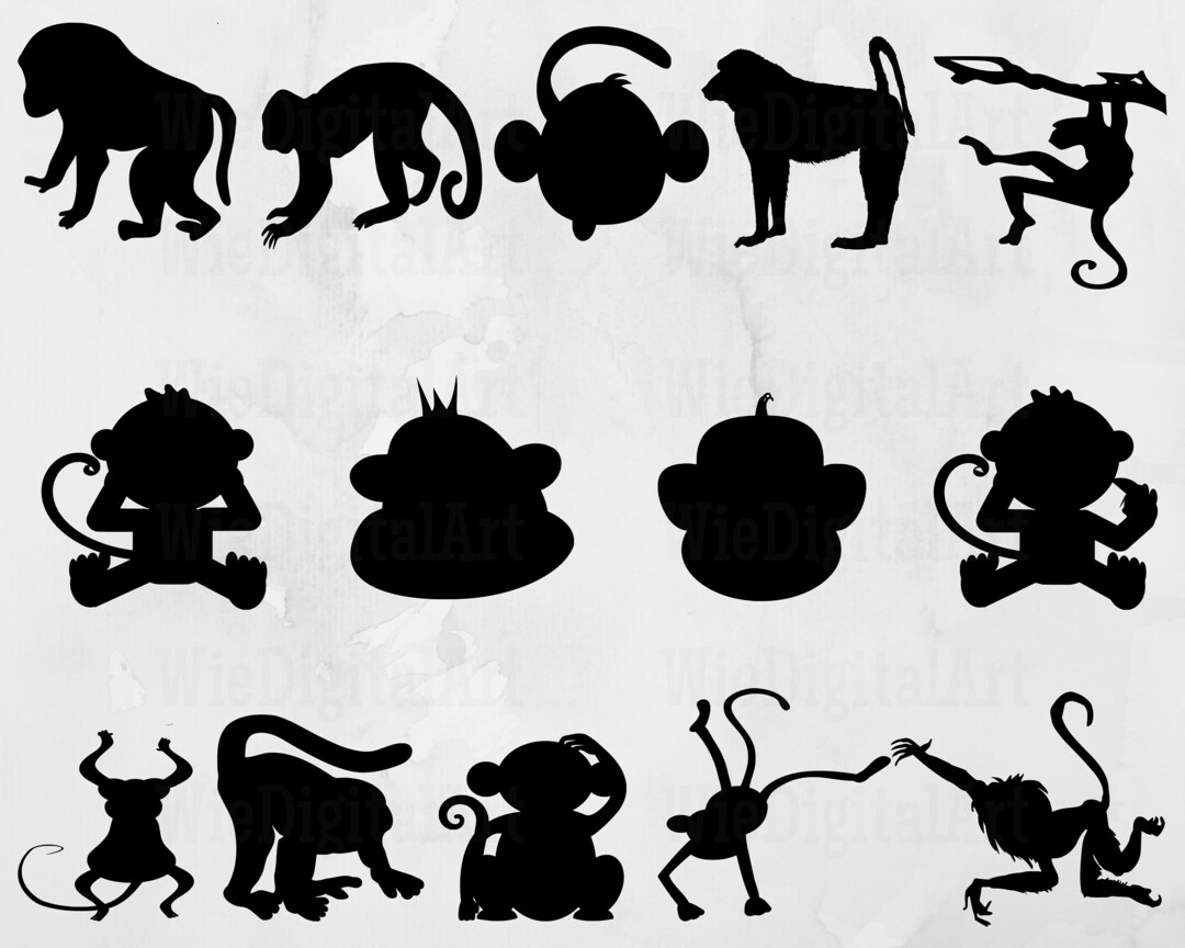 Monkey Svg Monkey Silhouette Monkey Svg Bundle Monkey Svg Design Monkey ...