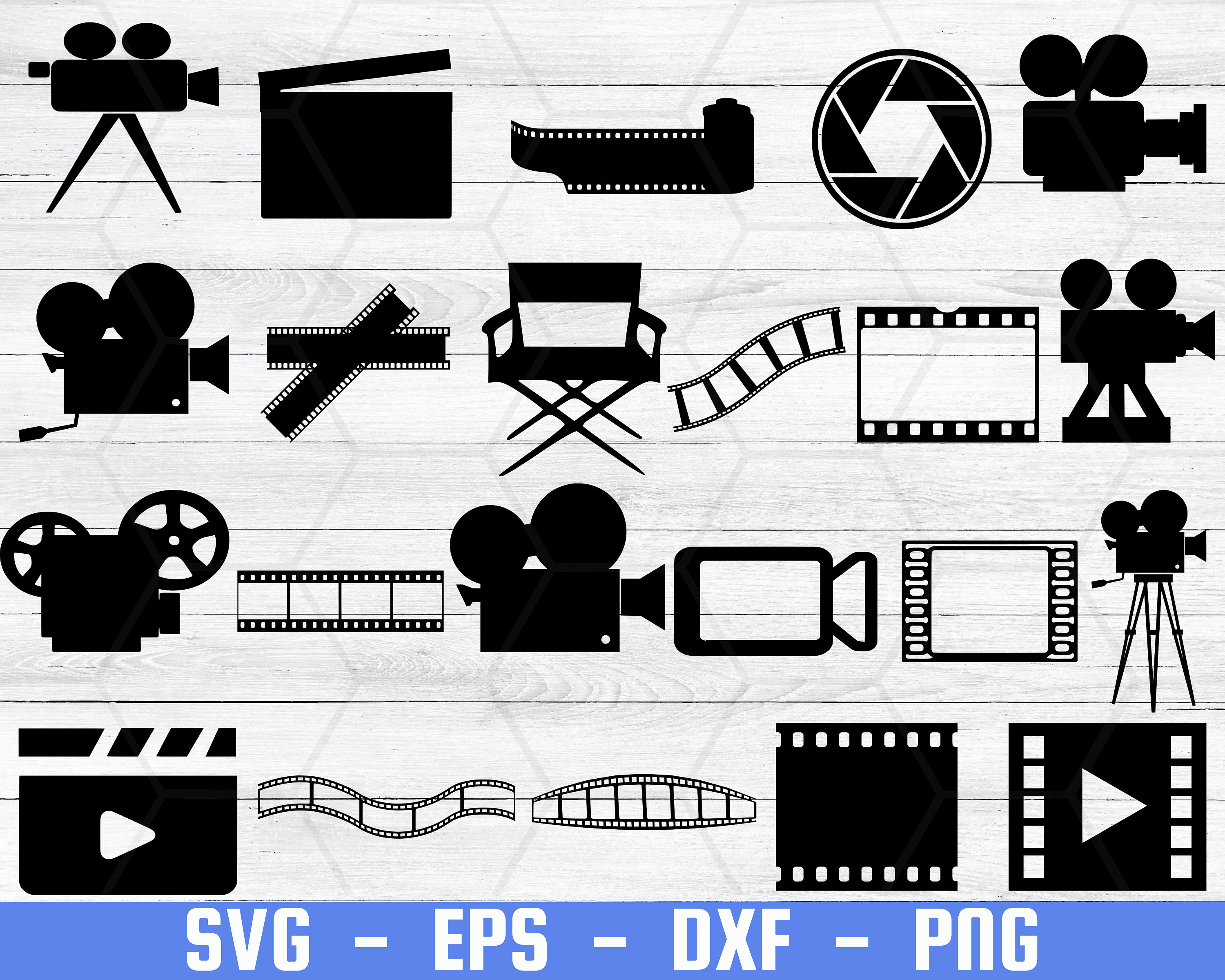 Film svg Film Silhouette Movie svg bundle Movie svg | Etsy