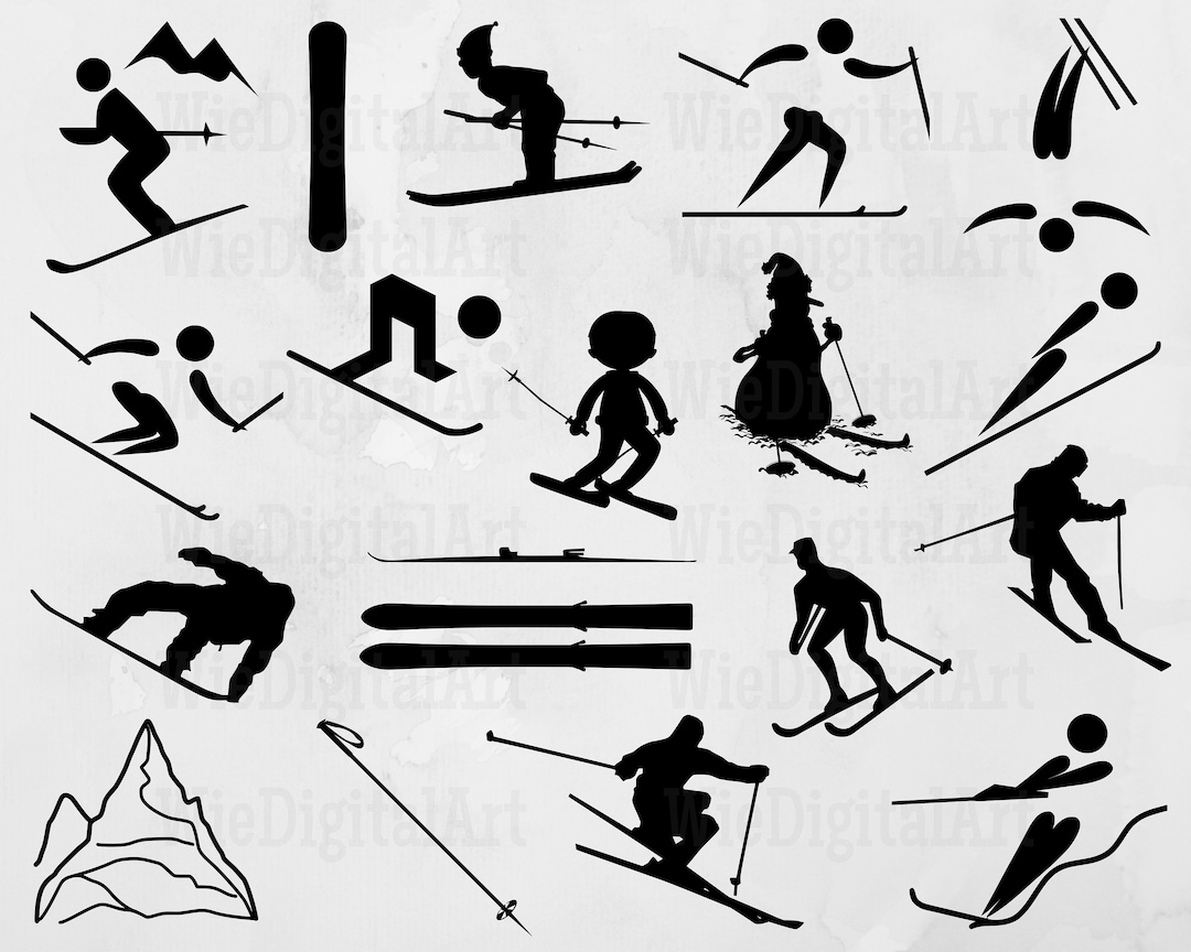 Skiing Svg - Skiing Silhouette - Skiing Svg Bundle - Skiing Vector ...