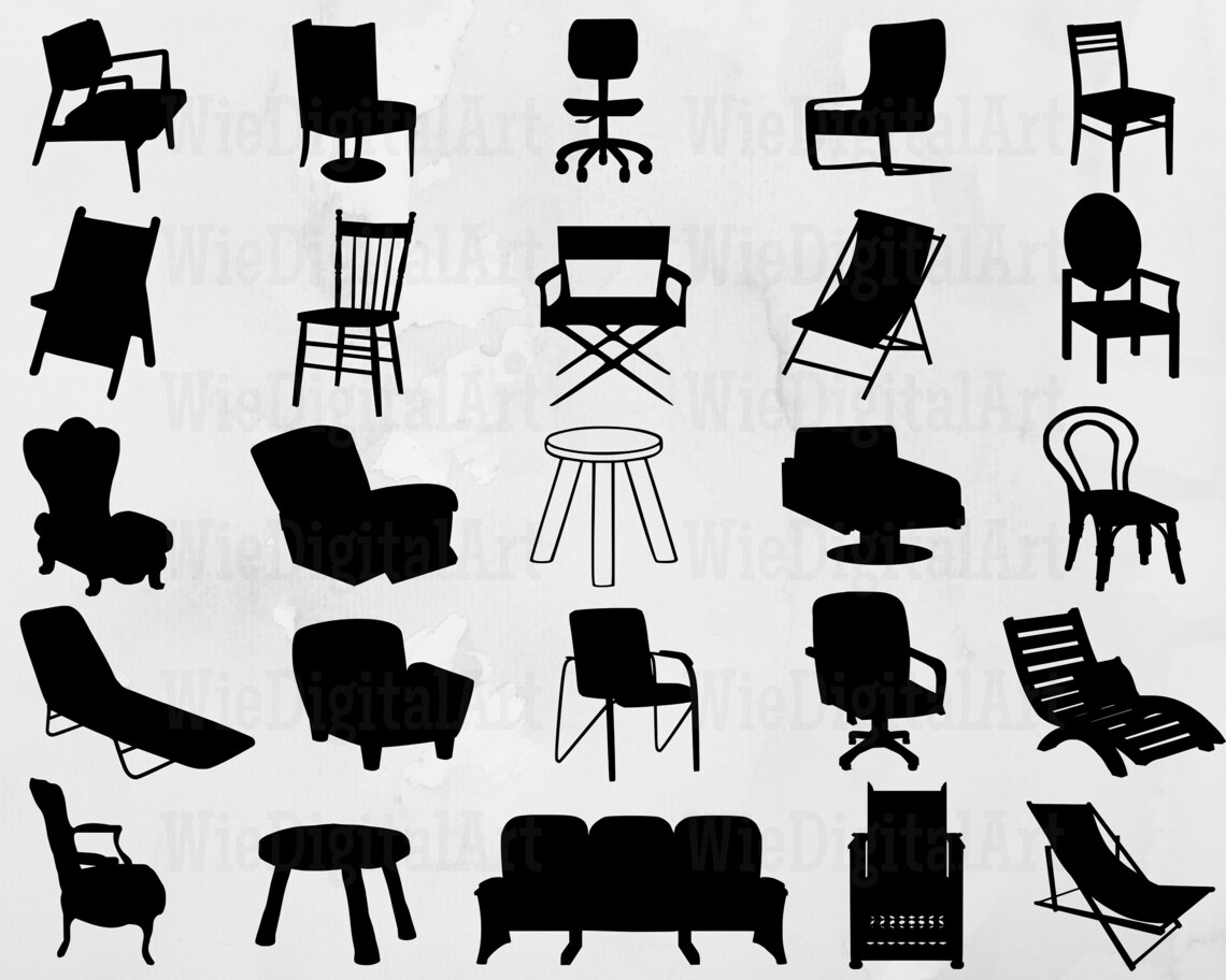 Chair Svg Chair Silhouette Chair Svg Bundle Chair Svg Design Chair Cut ...