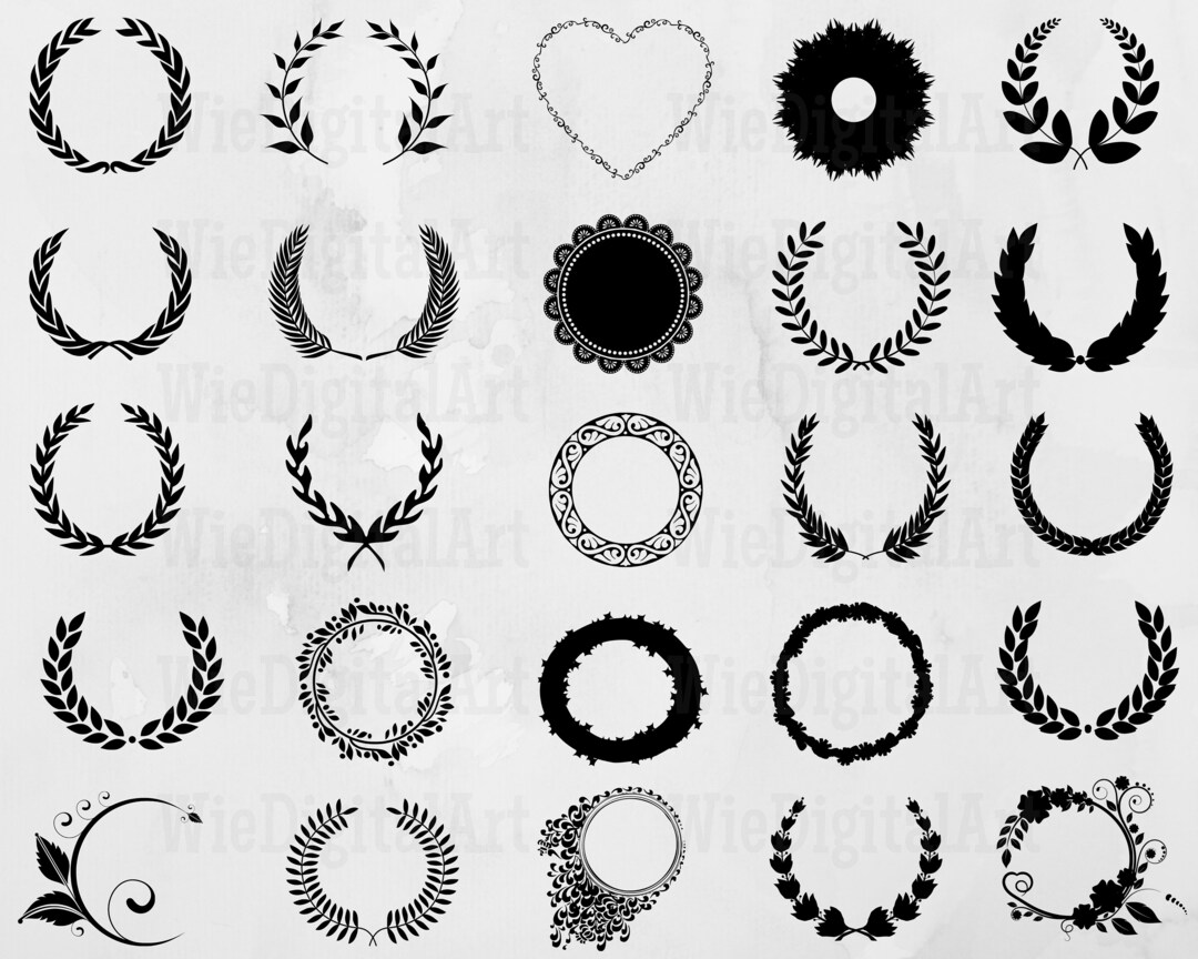 Krans svg Krans Silhouet Krans svg bundel Krans svg - Etsy België